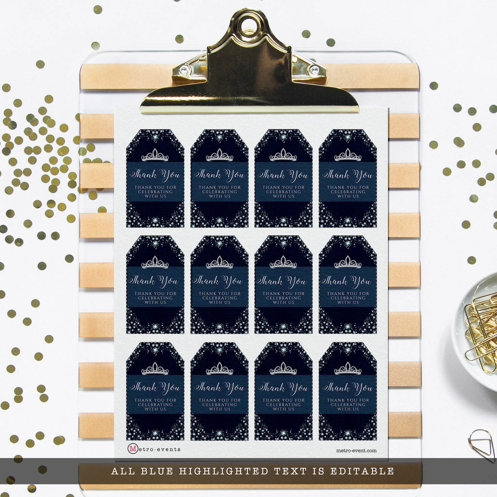 Denim and Diamond Favor Tags, Diamond Gift Tags, Denim Themed Favor Tag ...