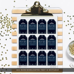 Denim and Diamond Favor Tags, Diamond Gift Tags, Denim Themed Favor Tag ...