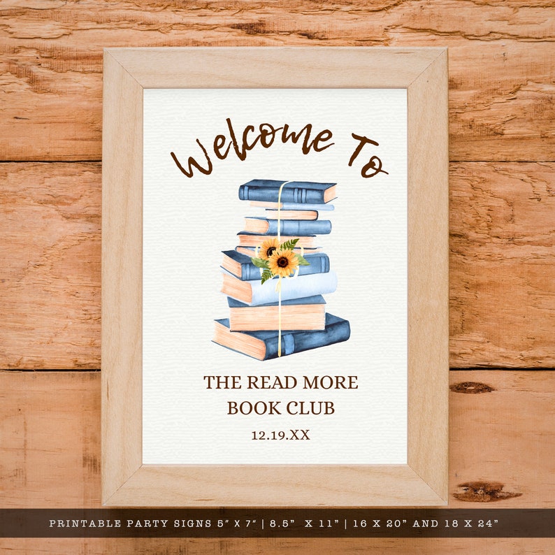 Book Club Welcome Signs Printable Welcome Sign Corjl - Etsy