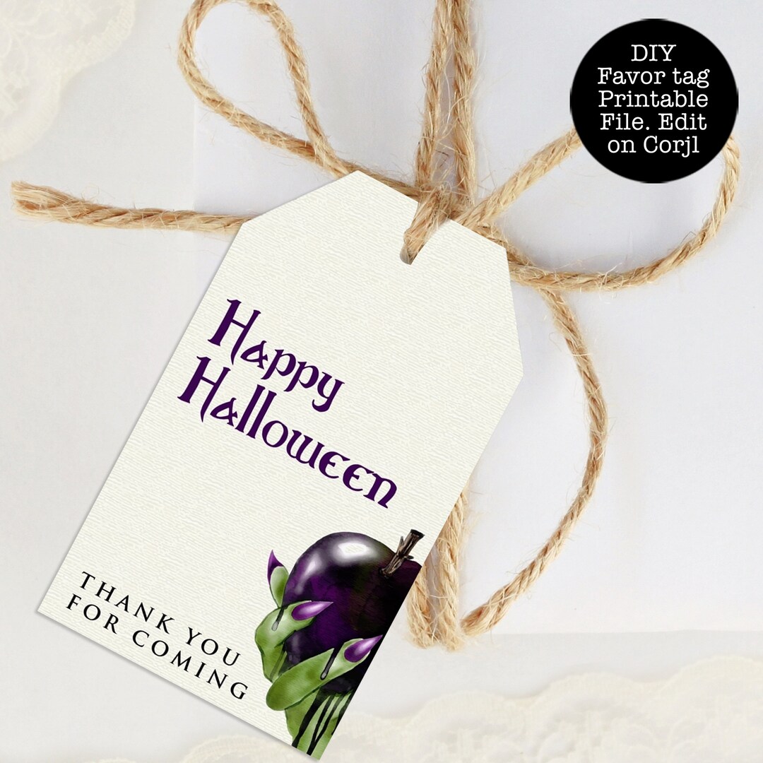 Witch Tags, Halloween Gift Tags, Wicked Witch Tags, Editable Favor Tags ...