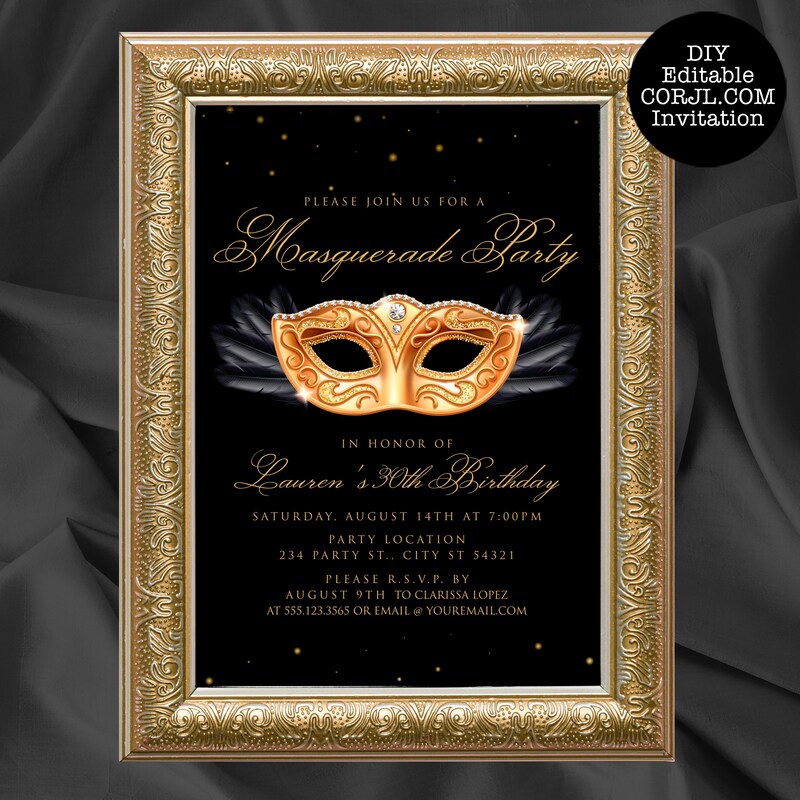 Masquerade Invitations - Etsy
