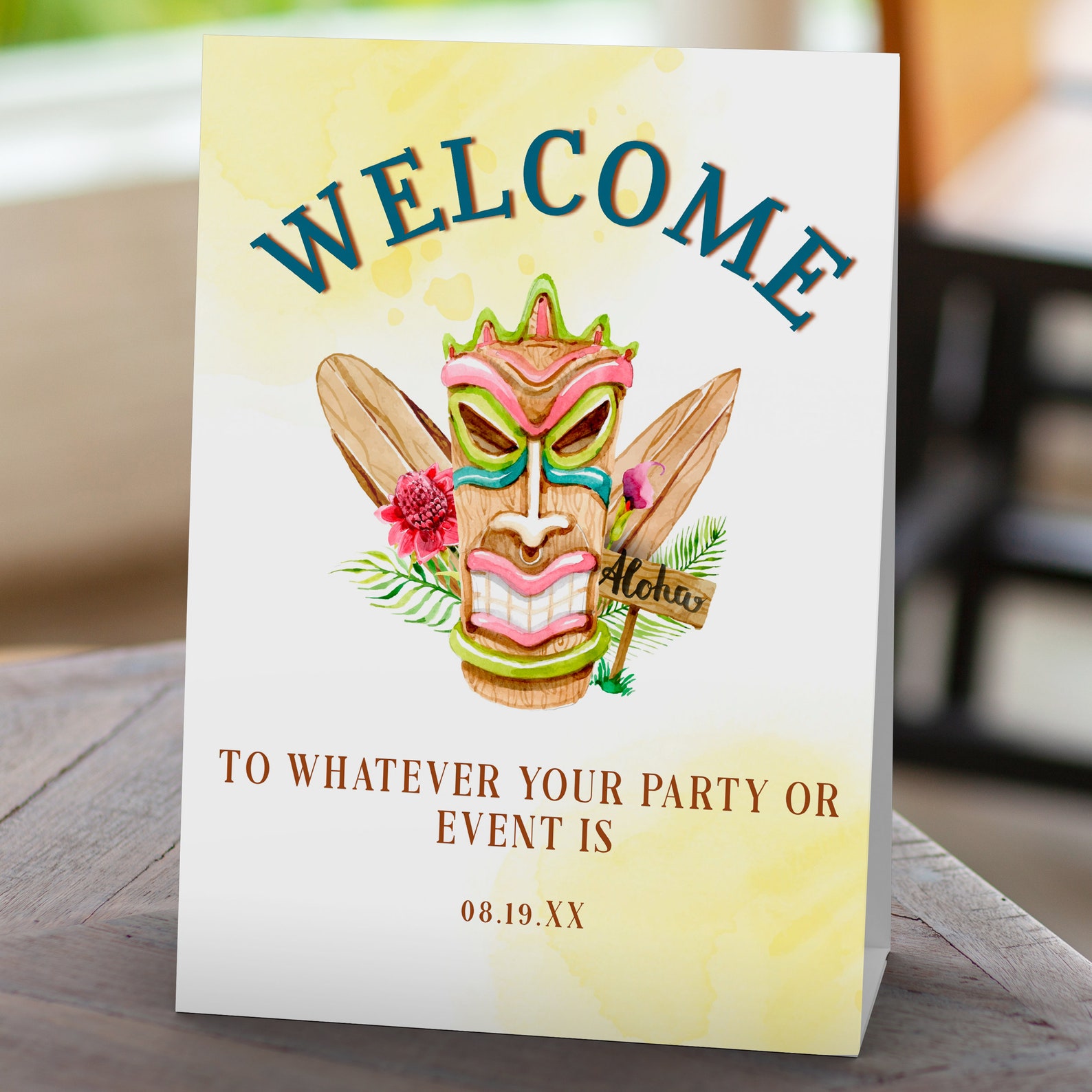 Editable Welcome Signs Tiki Printable Signs Custom Summer - Etsy