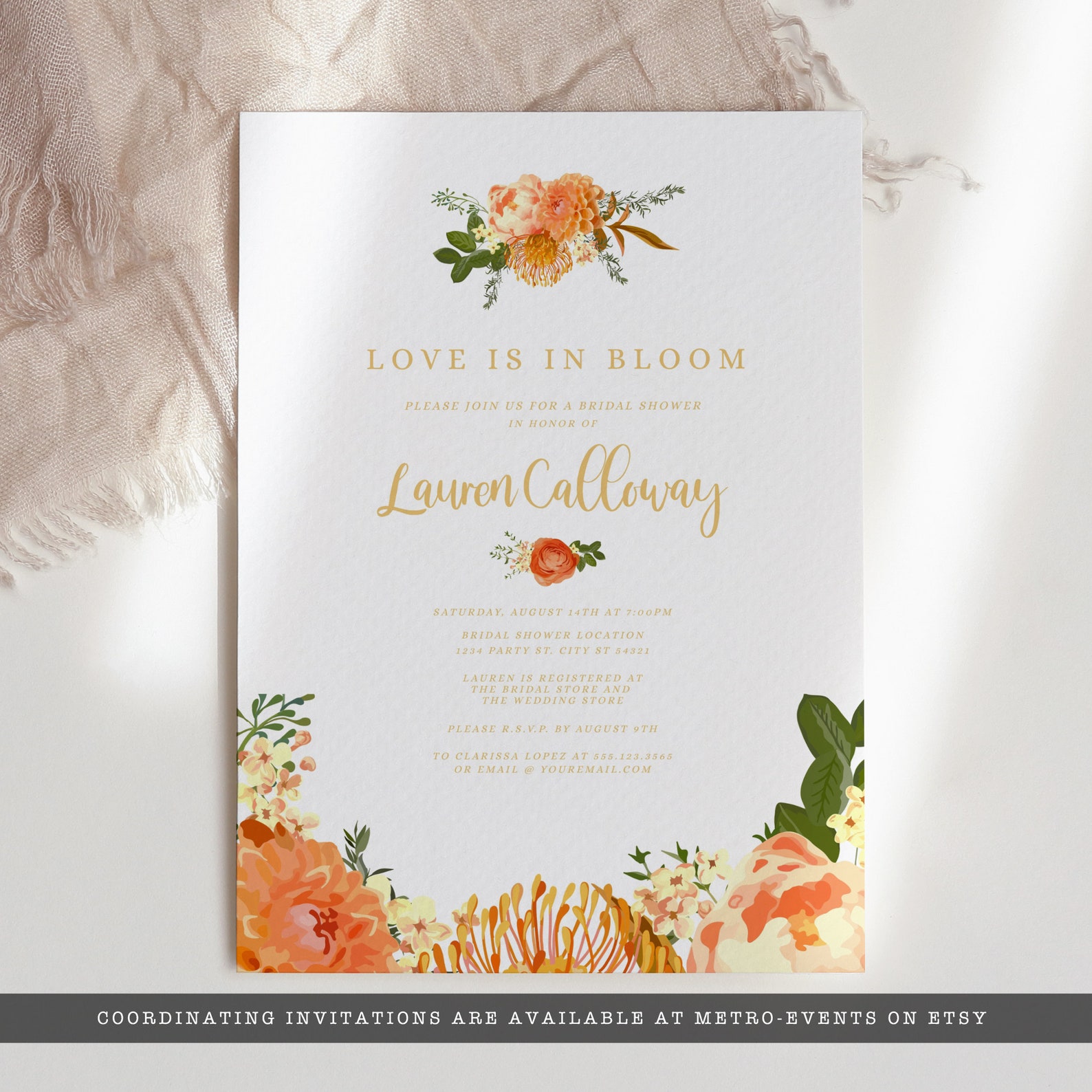 Printable Food Menu, Orange and White Floral Dinner Menu, Food Menu ...
