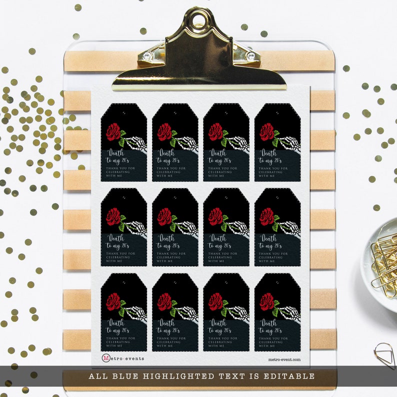 RIP 20s Printable Gift Tags Death to My 20s Gift Tags DIY - Etsy