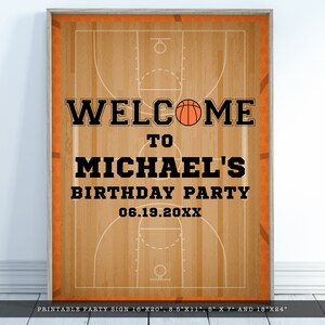 Basketball Welcome Sign, Custom Basketball Welcome Sign, Editable ...