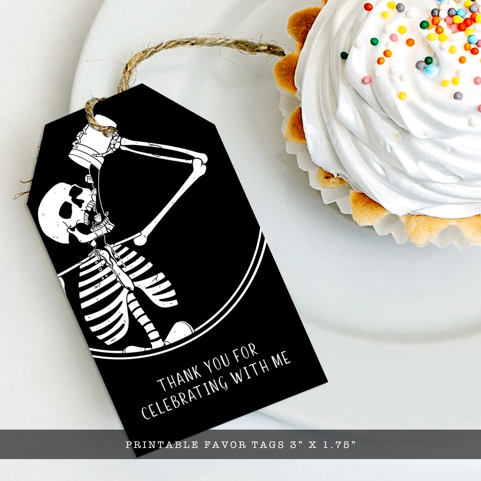 Printable Gift Tags Printable Skeleton Death to My 20s Gift - Etsy