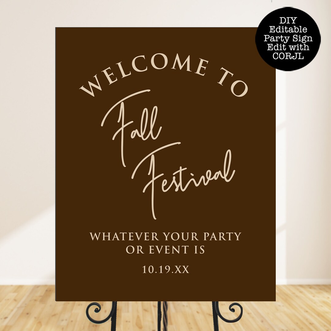 Fall Festival Welcome Signs, Harvest Festival Signs, Printable Signs ...