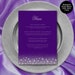 Purple and Silver Glitter Food Menu Purple Dinner Menu Food - Etsy