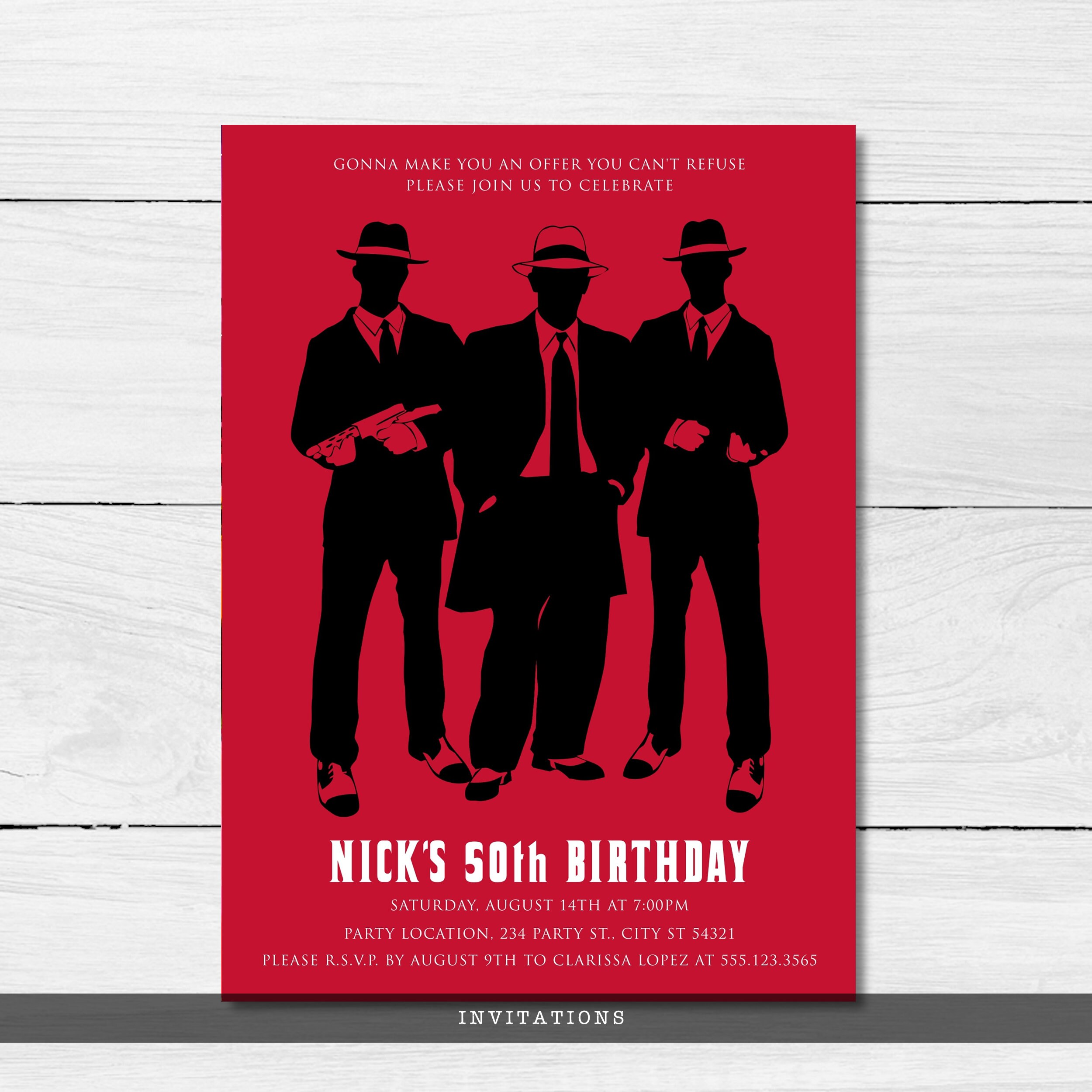 Mob Party Invitations Mobster Invitations Mafia Invitations - Etsy ...