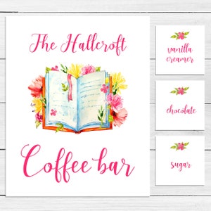 Floral Coffee Bar Sign, Book Club Decor (digital Download) - Etsy