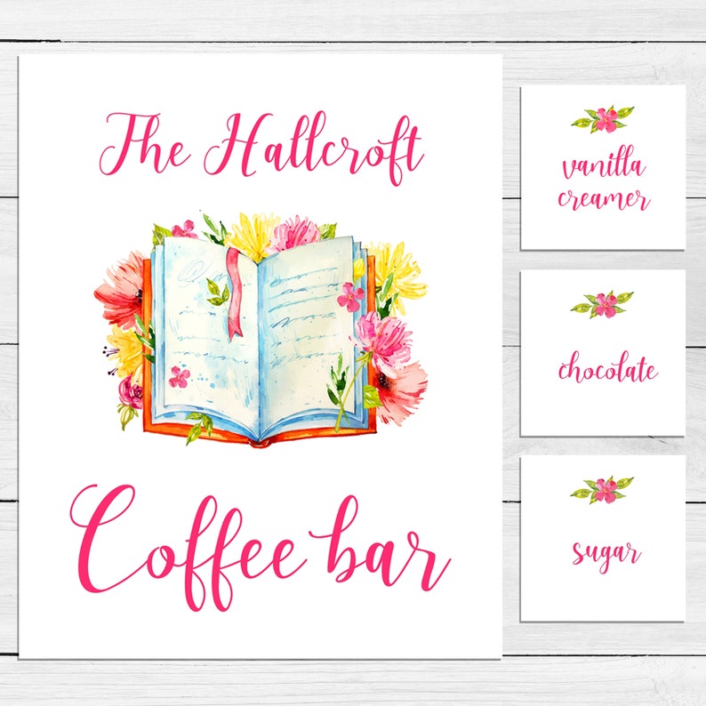 Floral Coffee Bar Sign Printable Coffee Bar Signs Printable - Etsy