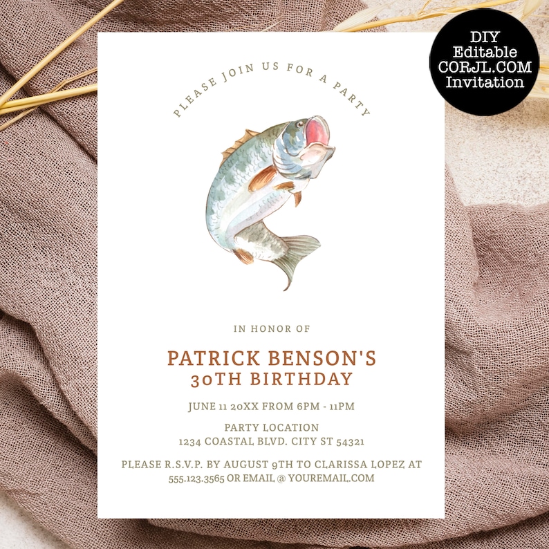 Gone Fishing Birthday Party Invitations Fishing Themed Party - Etsy