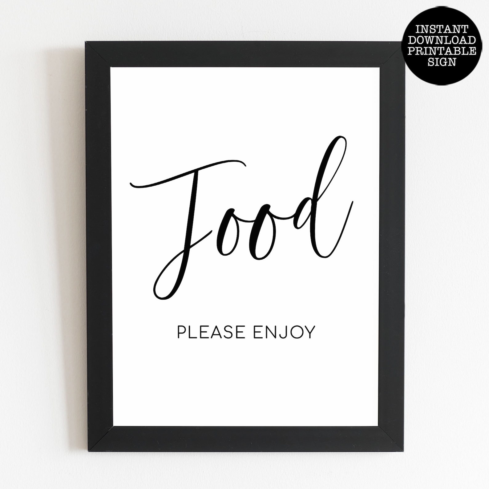 Black and White Food Sign, Bridal Shower Sign, Printable Signs, Instant ...