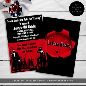 Gangster Birthday Invitation Template: Editable Adult Evite (SMS) - Etsy