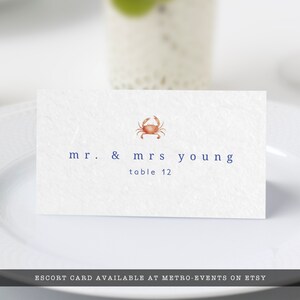 Crab Round Favor Tags, Beach Gift Tag, Orange Crab Favor Tag, Printable ...