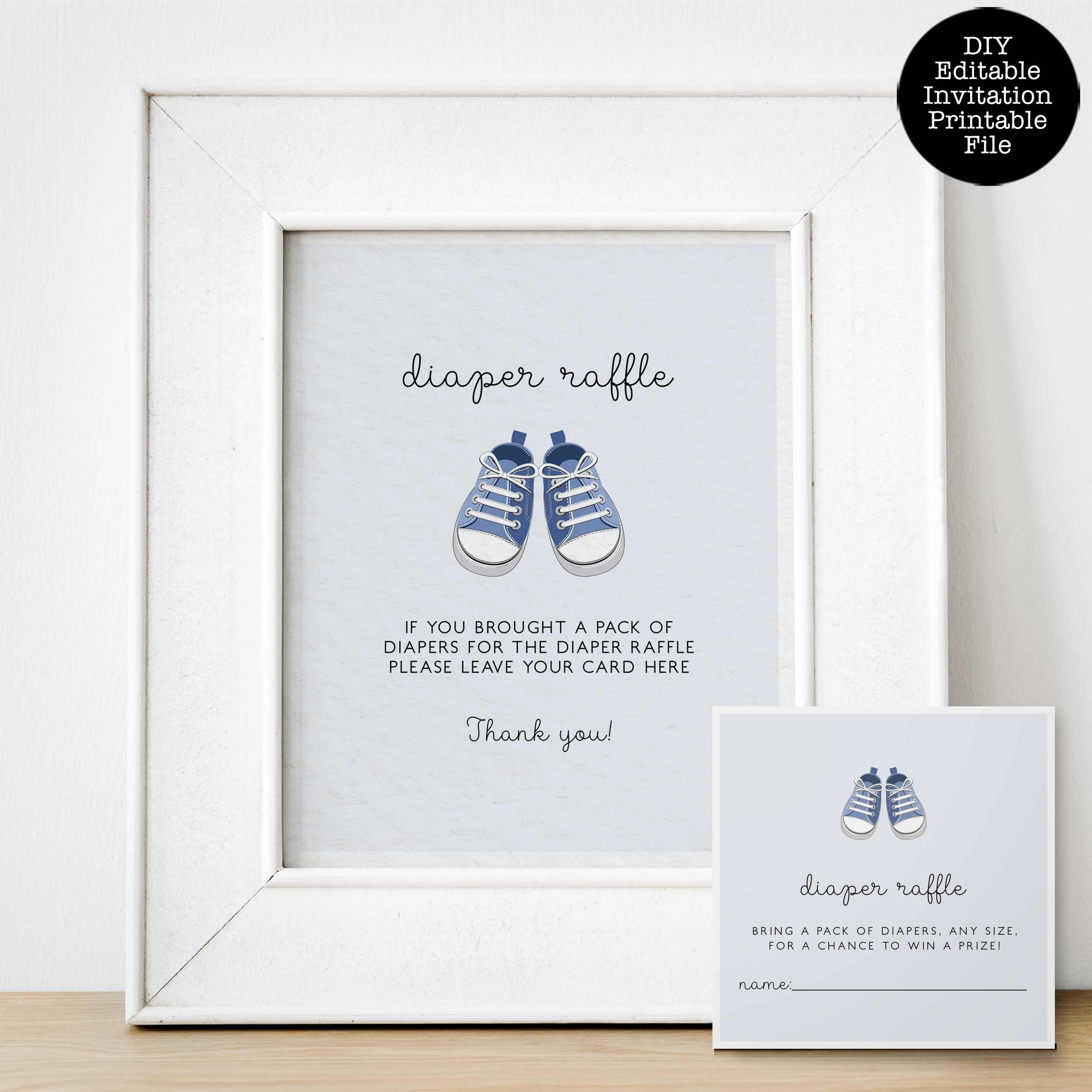 Diaper Raffle Sign Baby Boy Signs Instant Download Baby | Etsy