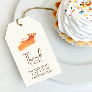 Pumpkin Pie Thank You Tags, Friendsgiving Favor Tag, Thanksgiving Gift ...