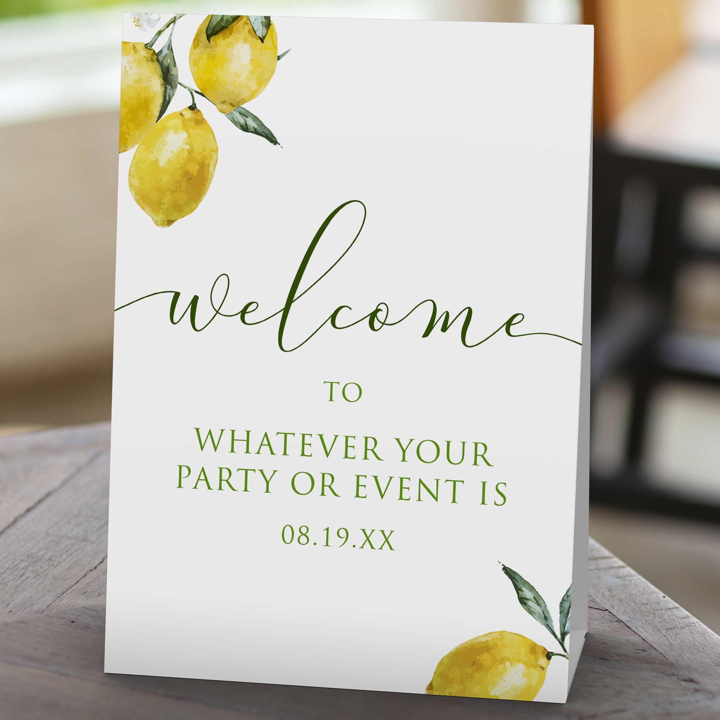 Lemon Welcome Signs Lemon Themed Party Sign Editable Party | Etsy