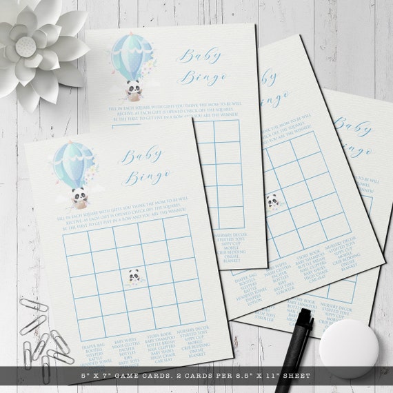 Panda Baby Shower Game, Panda Bingo Game, Instant Download, Shower Game ...