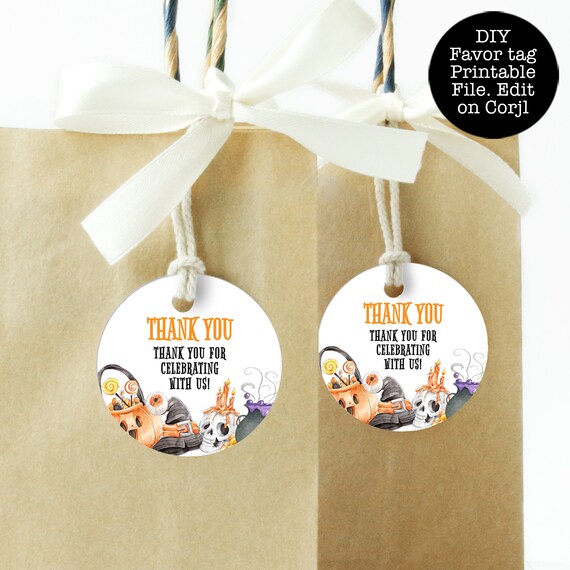 Editable Halloween Printable Favor Tags, Halloween Cupcake Toppers ...