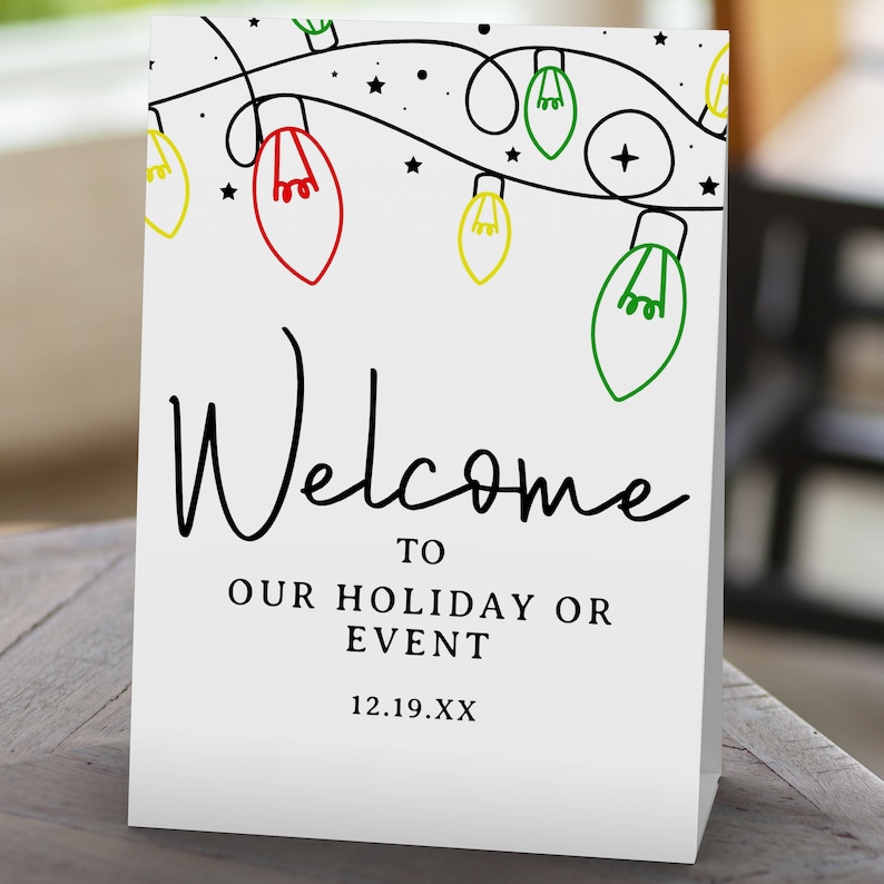Christmas Welcome Signs Printable Welcome Sign Instant | Etsy