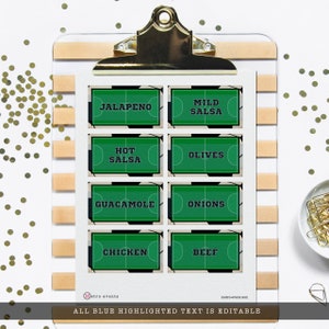 Soccer Food Signs, Food Label, Soccer Themed Food Signs, Football Food ...