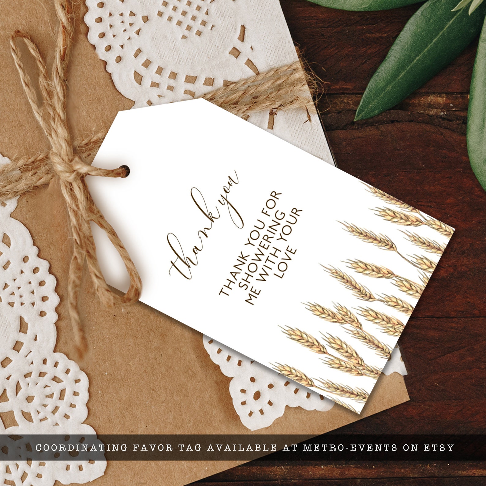 Country Wheat Thank You Cards Thank You Card Rustic Thank - Etsy
