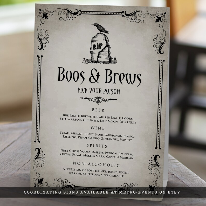 Graveyard Food Menu Grave Halloween Menu Custom Dinner Menu | Etsy