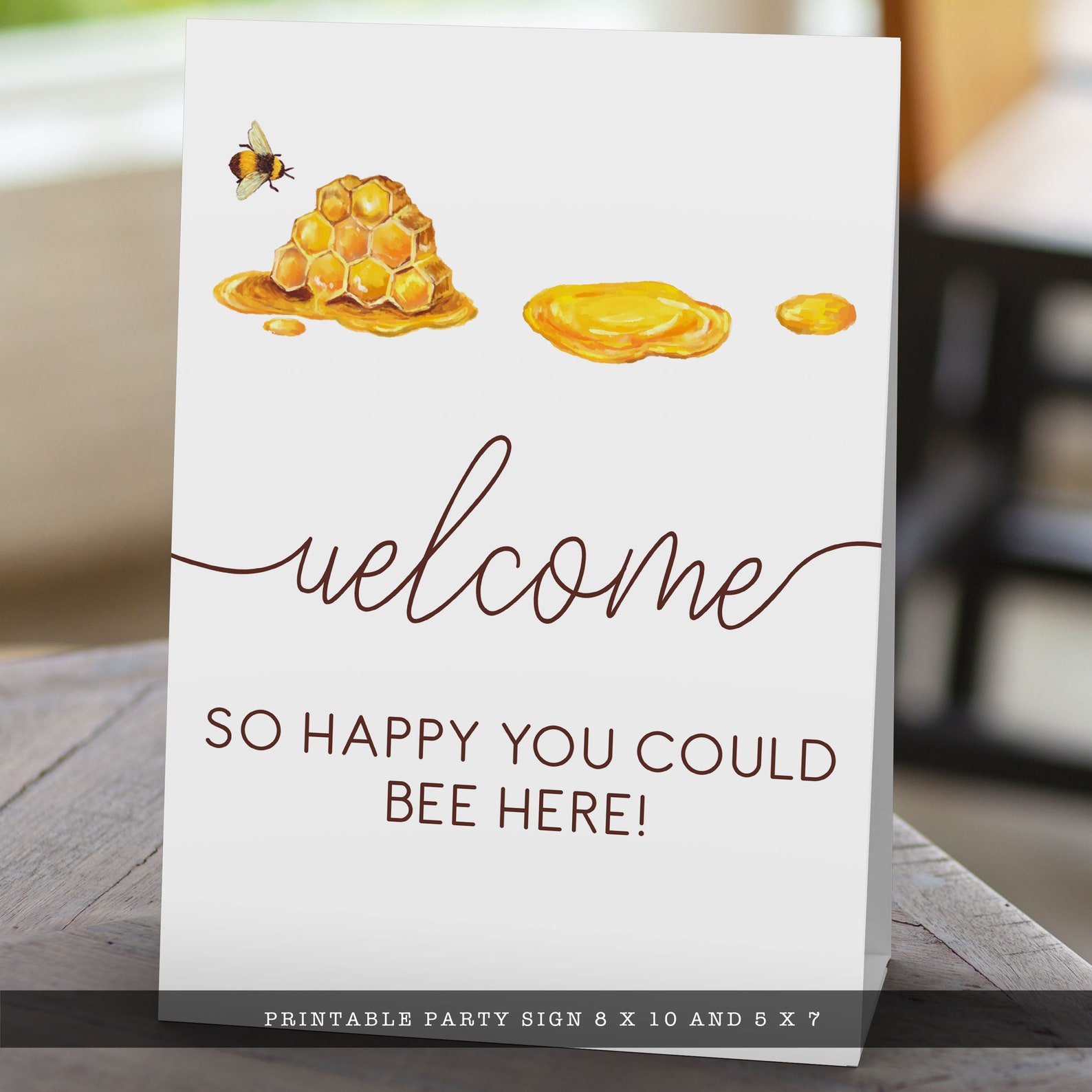Bee Welcome Sign Bridal Shower Sign Printable Sign Instant - Etsy