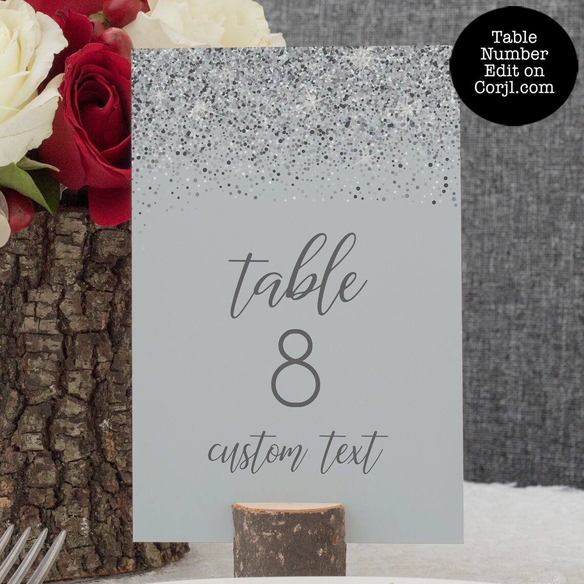 Silver Glitter Bridal Table Number Glitter Table Decor - Etsy