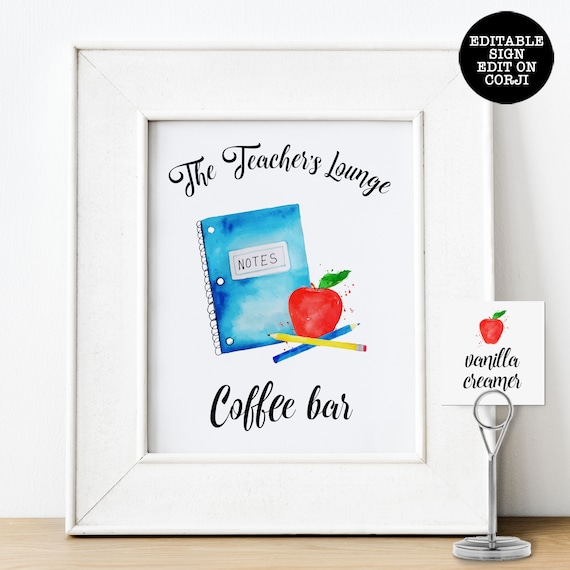 Teacher Lounge Signs Coffee Bar Sign Printable Coffee Bar - Etsy
