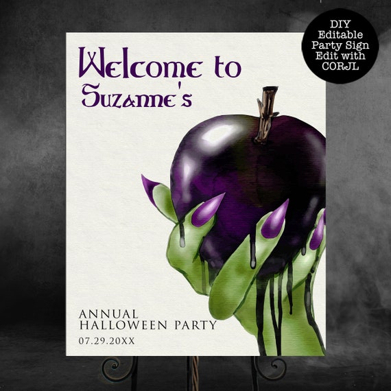 Editable Witch Halloween Welcome Signs, Wicked Signs, Halloween Signs ...