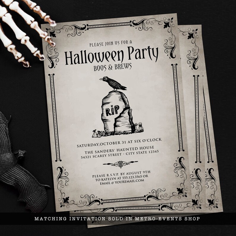 Graveyard Food Menu Grave Halloween Menu Custom Dinner Menu | Etsy