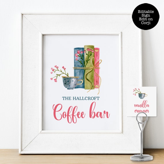 Coffee Bar Sign, Printable Coffee Bar Signs, Printable Wedding Sign ...