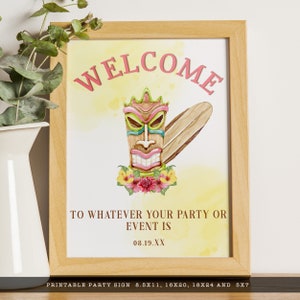 Tiki Printable Signs Editable Welcome Signs Custom Summer - Etsy