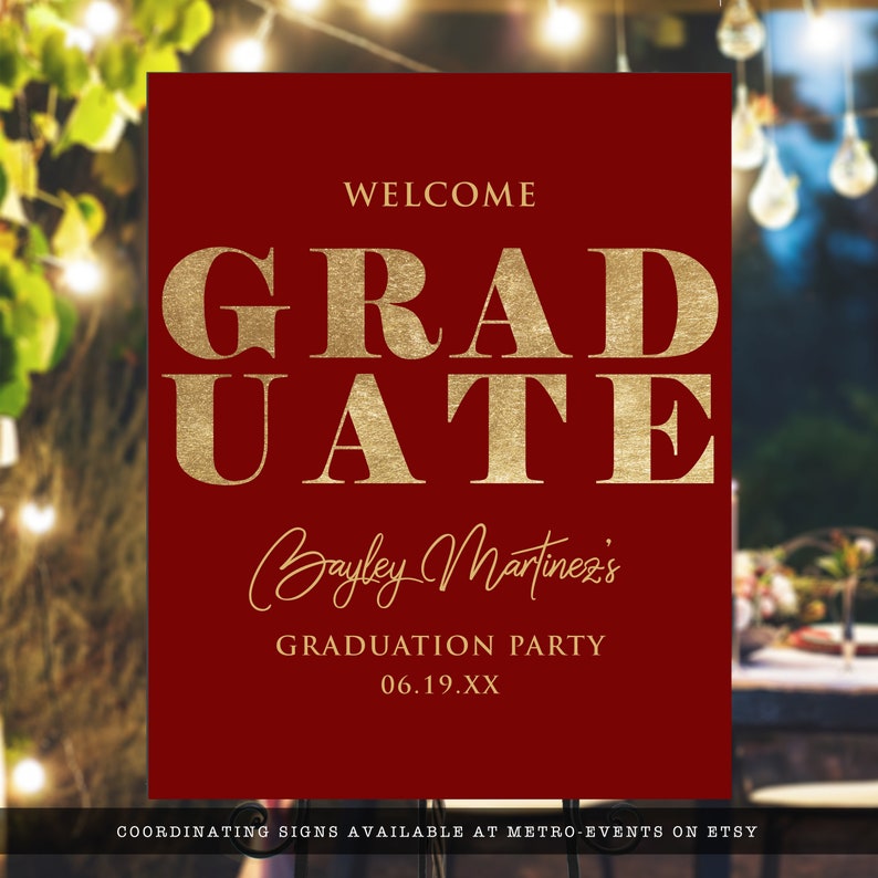Red and Gold Graduation Invitations Graduation Announcements - Etsy