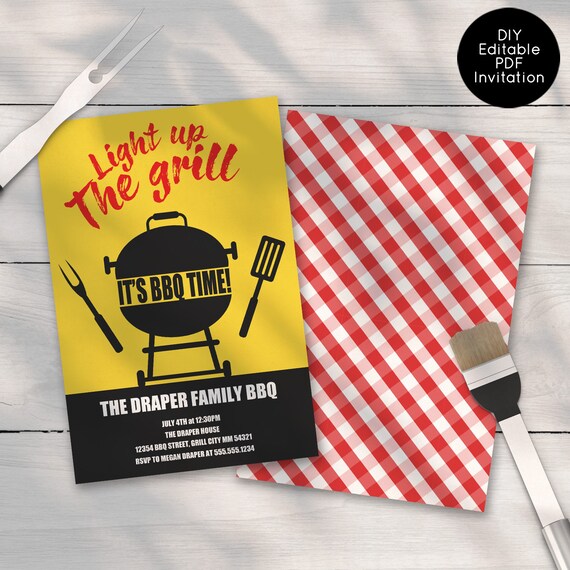Printable Blank Bbq Invitations