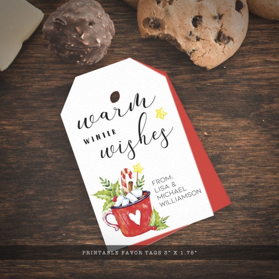 Warm Wishes Tag, Christmas Tag, Hot Cocoa Tag, Holiday Gift Tag ...