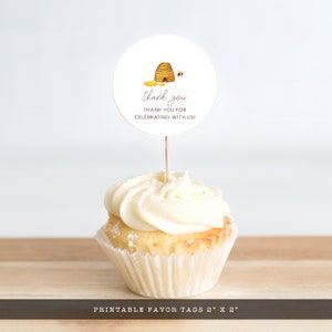 Editable Favor Tag, Round Gift Tags, Bee Themed Gift Labels, Printable ...