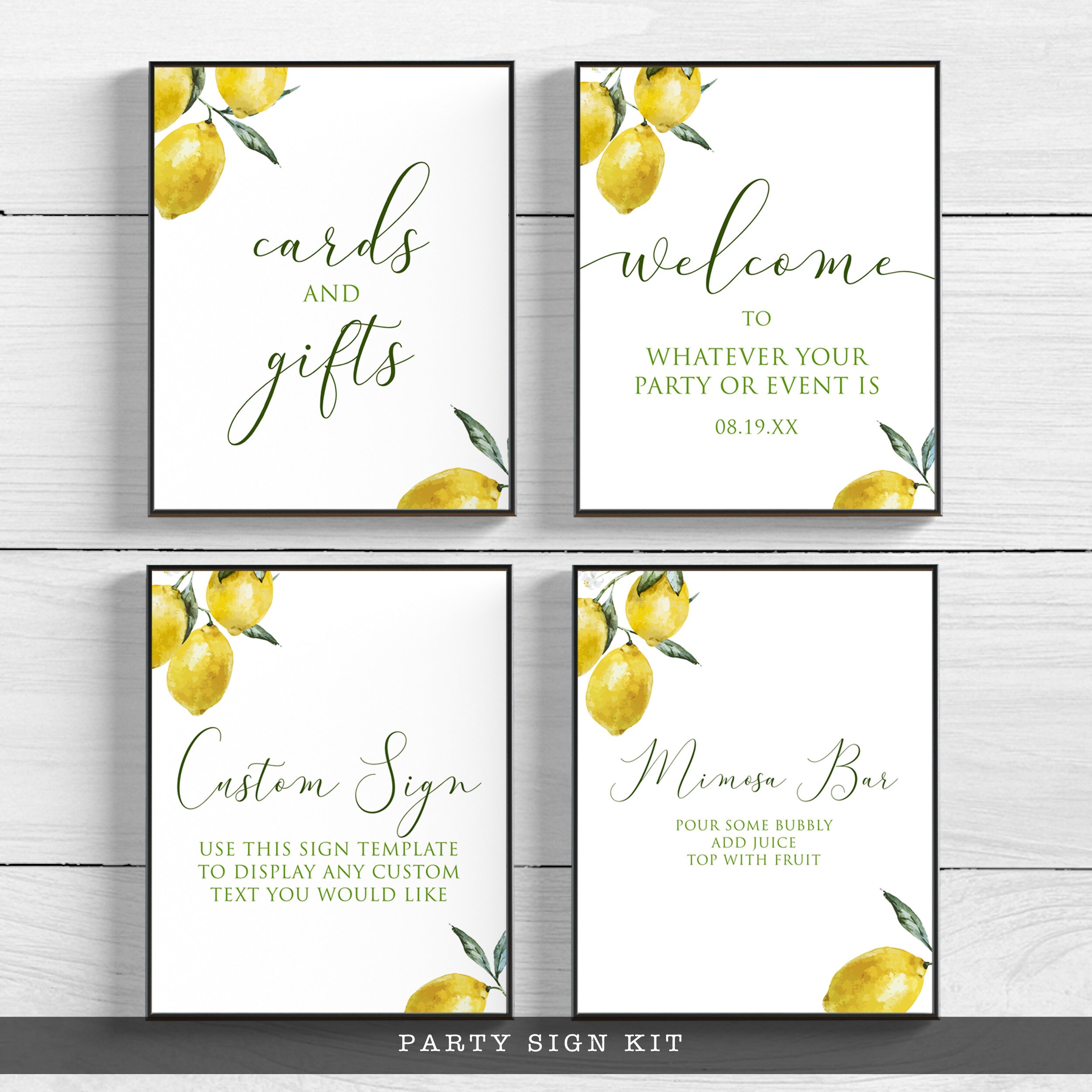 Lemon Bridal Shower Sign Kit Lemon Themed Welcome Signs - Etsy UK