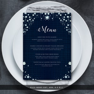 Denim and Diamond Food Menu, Diamond Themed Menu, Custom Dinner Menu ...