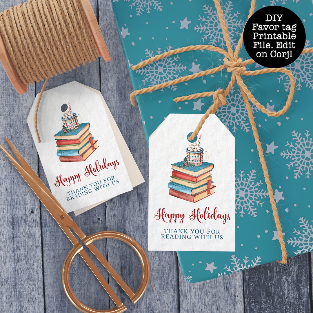 Vintage Book Gift Tags, Holiday Favor Tag, Christmas Gift Tags ...
