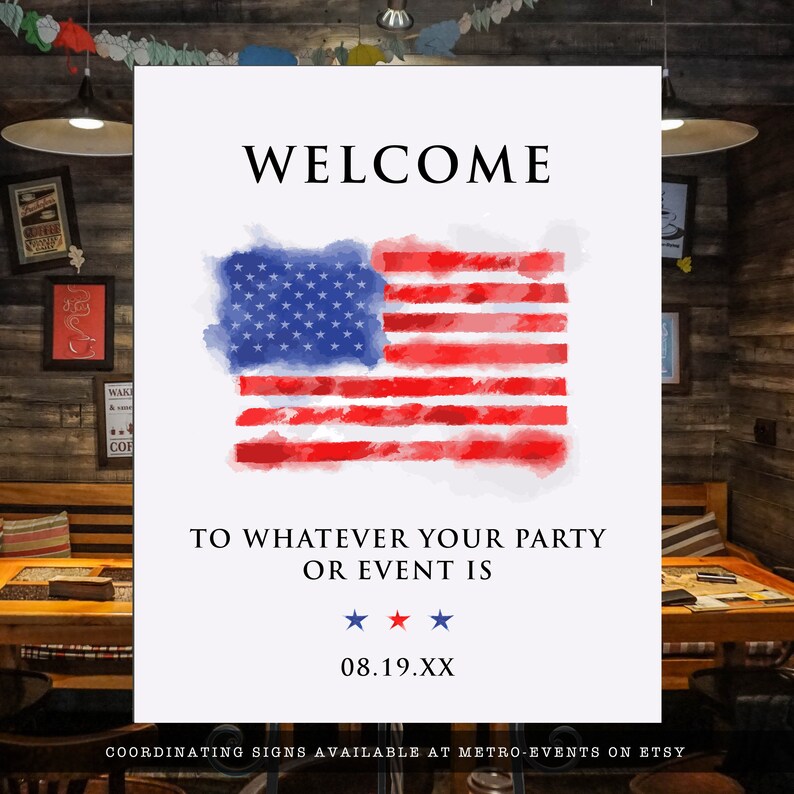 American Flag Food Menu Red and Blue Dinner Menu Food Menu - Etsy
