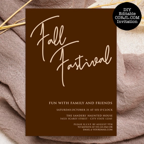 Fall Festival Invitations, Harvest Festival Invitations, Fall Festival ...