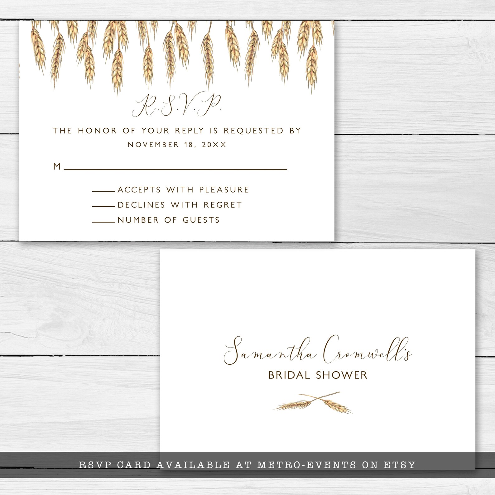 Country Wheat Thank You Cards Thank You Card Rustic Thank - Etsy