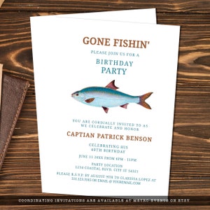 Gone Fishing Water Bottle Labels, Printable Drink Labels, Custom Labels ...