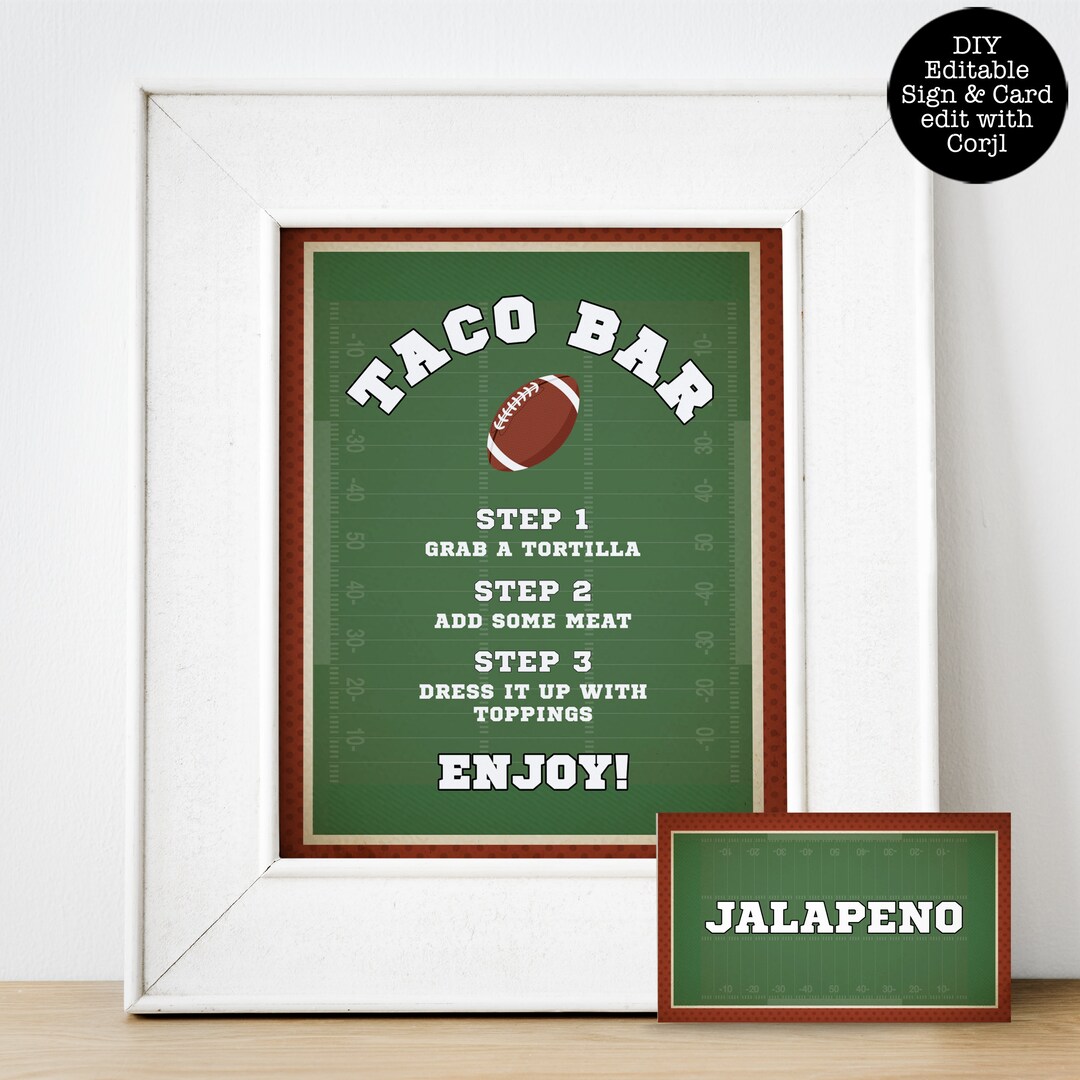 Football Food Signs, Football Food Label, Football Themed Food Signs ...