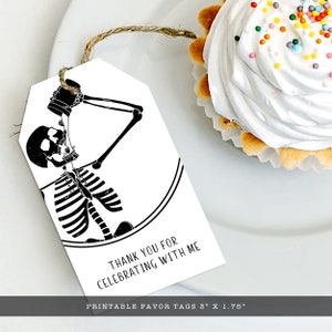 Printable Gift Tags, Printable Skeleton Death to My 20s Gift Tag DIY ...