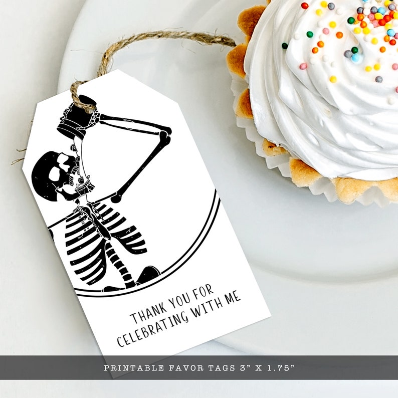 Printable Gift Tags Printable Skeleton Death to My 20s Gift - Etsy Ireland