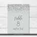 Silver Glitter Bridal Table Number, Glitter Table Decor, Printable ...